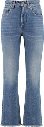 Golden Goose Femme, Jeans, Bleu, Taille: W26 Jean &Eacute;vas&eacute; Taille Haute avec Logo Brod&eacute;