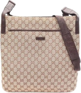 Gucci Sac bandouli&egrave;re GG Canvas Pre-owned - Homme - Pre-owned - Beige - Taille: ONE Size