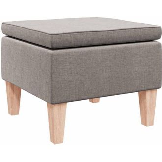 vidaXL Hocker mit Holzbeinen Taupe Stoff vidaXL