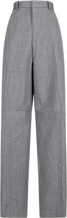 Jil Sander Homme, Pantalons, Gris, Taille: L Pantalon en laine avec jambe arrondie et ourlet fendu