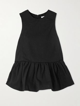 Cecilie Bahnsen Haut En Gabardine De Coton À Broderies Barbara - Noir