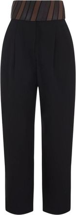 Alaia Femme, Pantalons, Bleu, Taille: 40 FR Belt Wool Gabardine Pants