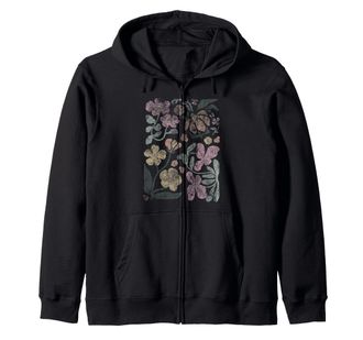 Trendy Apparel Distressed Flower Garden Vintage Floral Kapuzenjacke