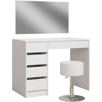 Vicco Coiffeuse Thalia, Blanc, 100 cm avec tabouret Vicco