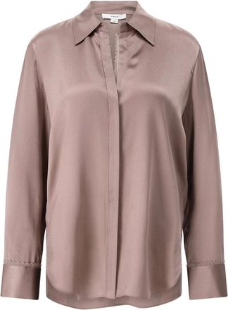 Vince Femme, Blouses et Chemises, Violet, Taille: 42 FR Chemise en Soie avec &Eacute;l&eacute;gance Subtile