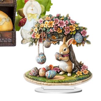 Generico Osterdekoration - Mittelst&uuml;ck 2D, s f&uuml;r Ostertisch | 2D-Acryl- mit Ei-Design f&uuml;r Fr&uuml;hling, Zuhause, Party und Bauernhausstil