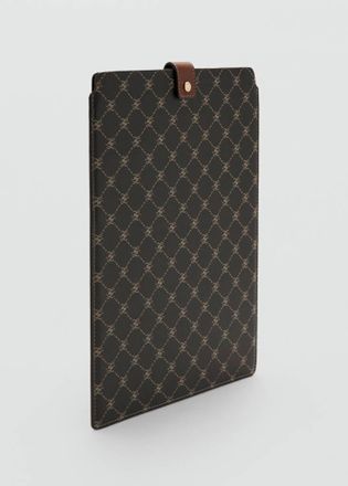 Mango Housse ordinateur portable imprim&eacute; logo marron - Femme - Taille unique - MANGO