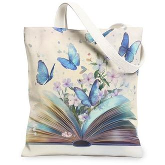 Generic Sac fourre-tout en toile pour le shopping, 33 x 38,1 cm, sac fourre-tout r&eacute;utilisable en tissu &agrave; bandouli&egrave;re pour femme, peinture florale, d&eacute;coration 