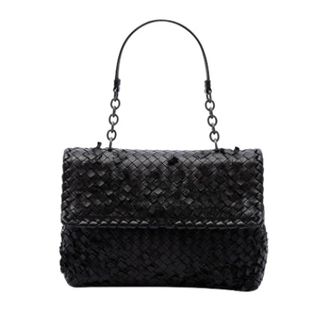 Bottega Veneta Pre-owned Ruffled Woven Shoulder Bag - - Pre-owned - Damen - Schwarzk - ONE SIZE
