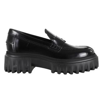 Hogan Schwarzer Loafer aus Lackleder mit Gummisohle - - Shoes - Damen - Schwarzk - 39 EU
