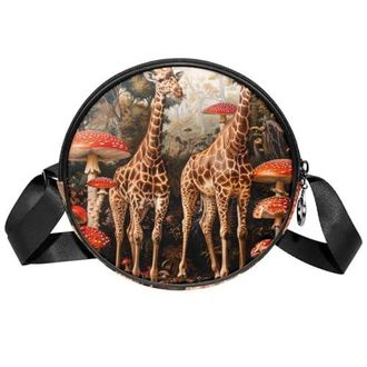 Generic Sac &agrave; bandouli&egrave;re rond pour femme, sac &agrave; bandouli&egrave;re color&eacute; avec fermeture &eacute;clair, bretelles r&eacute;glables, sac &agrave; main rond d&eacute;contract&eacute; pour femmes et fil