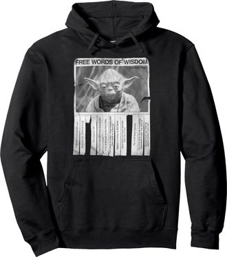 Star Wars Yoda Free Words Of Wisdom Text Paper Pullover Hoodie