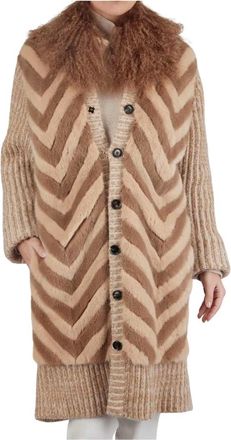 Kiton Femme, Manteaux, Beige, Taille: 38 FR Manteau crois&eacute; textur&eacute; classique