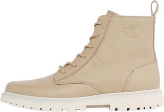 Calvin Klein Bottes Mid Boot Homme Eva Mid Tumbled à Lacer, Multicolore (Travertine/Eggshell), 45