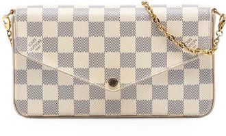 Louis Vuitton Hobo Bags - Damier Azur Pochette Felicie - Gr. unisize - in Wei&szlig; - f&uuml;r Damen