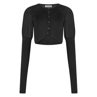 Renaissance Renaissance Femme, Pulls, Noir, Taille: 32 FR Cardigan en maille côtelée