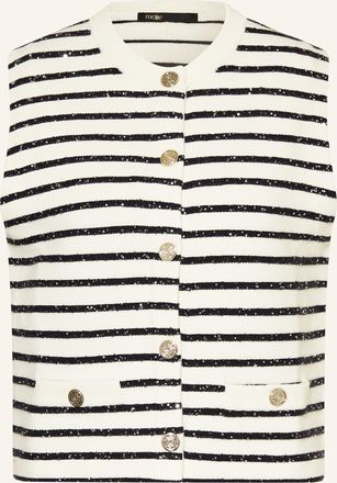 Maje Strickweste Mit Pailletten weiss