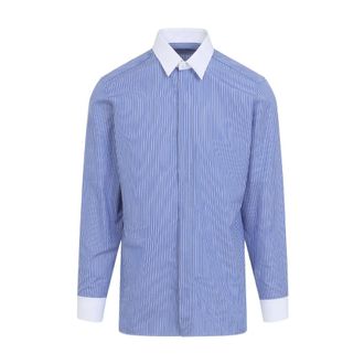 Tom Ford Popeline Hemd mit Streifen und Kontrastkragen- klassischer Schnitt - - Shirts - Herren - Mehrfarbig - XL
