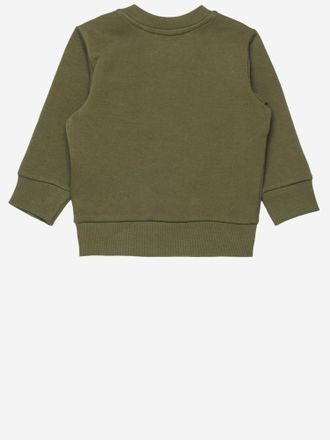 Diesel Boys Cotton Sweatshirt With Logo Militar Green Hoods & Sweatshirts