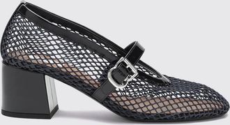 Alaia Mary-Jane-Pumps aus Lackleder und Mesh mit mittlerem Blockabsatz