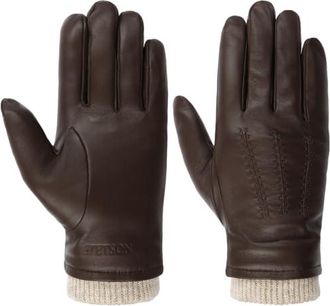 Stetson Gants en Cuir Conductive Sheepskin Homme - avec doigts doublure Hiver automne-hiver - 8 HS marron fonce