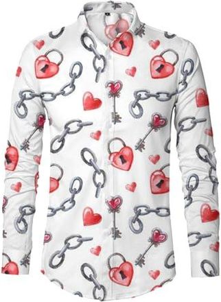 Generic T-shirt &agrave; manches courtes pour homme imprim&eacute; num&eacute;rique 3D 2026 Saint-Valentin, gris, 3XL