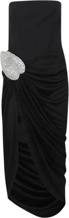 DAVID KOMA Crystal Leaf Embroidered Draped Skirt Corset Dress - - Dresses - Damen - Schwarzk - S