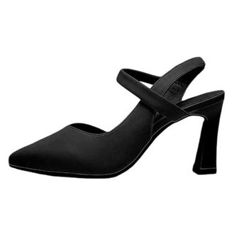 Generic Chaussures de mari&eacute;e Chunky pour femme - Pieds larges - &Eacute;l&eacute;gantes et confortables - Chaussures basses basiques avec talon - Chaussures de mariage - Ch