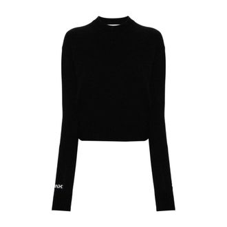 Sportmax Schwarzer Strickpullover mit Logo - - Knitwear - Damen - Schwarzk - M