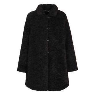 Emporio Armani Kunstpelzmantel mit Jacquard-Futter - - Coats - Damen - Schwarzk - XS