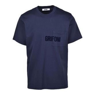 Mauro Grifoni Homme, Tops, Bleu, Taille: S Cotton T-shirt