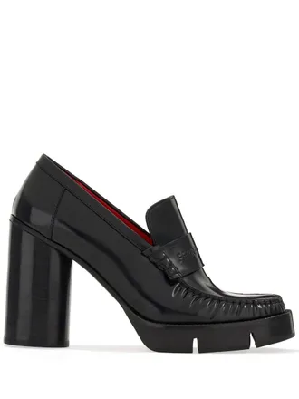 Ferragamo mocassins en cuir à logo embossé - Noir