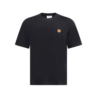 Maison Kitsun&eacute; Fox Head Regular T-shirt - - Tops - Herren - Schwarzk - M