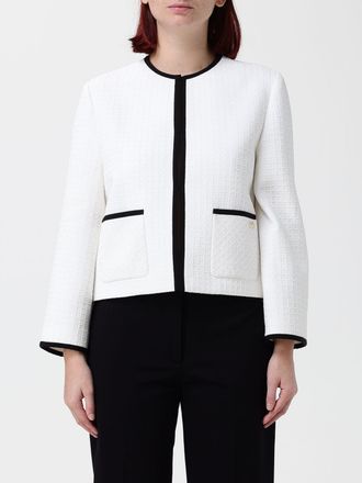 Valentino Garavani Blazer court en tweed de coton &agrave; encolure ronde