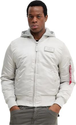 Alpha Industries Veste Bomber Ma-1 Zip Hood Backprint - Homme - Vestes - Gris - Taille: XL
