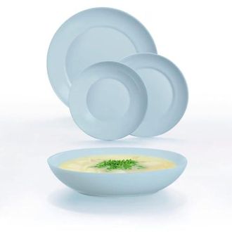 Luminarc Apy Paradise Vaisselle Opale 18 pi&egrave;ces 6 personnes Opale Passe au micro-ondes Passe au r&eacute;frig&eacute;rateur empilable Bleu