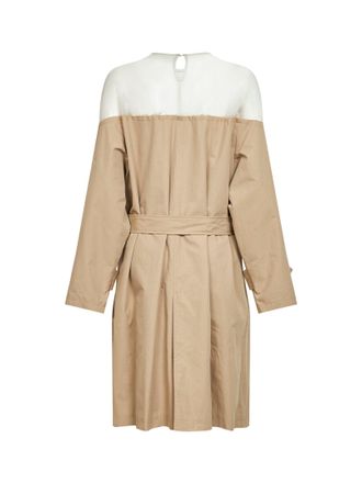 Maison Margiela Womens Midi Trench Dress Pinky Beige Silk