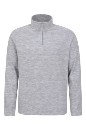 Mountain Warehouse Snowdon Herren-Fleece-Pullover - warme, leichte Fleecejacke mit Reißverschluss, zum Wandern, im Winter oder Outdoor Hellgrau 2X-Large