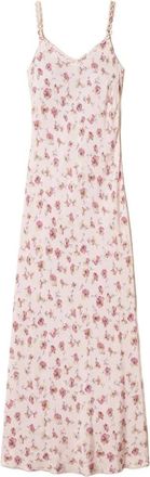 Twinset Femme, Robes, Rose, Taille: 42 FR Robe longue &agrave; fines bretelles et imprim&eacute; floral