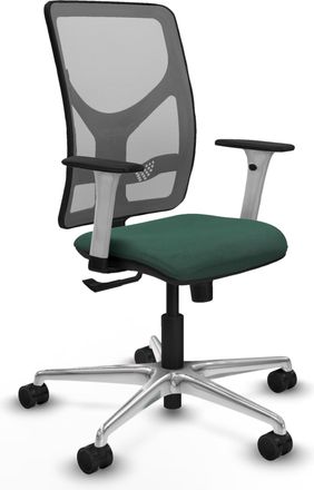 Piqueras y Crespo B&uuml;rostuhl aus Stoff mit wei&szlig;en und schwarzen Armlehnen, h&ouml;henverstellbare Lendenwirbelst&uuml;tze, ausgestattet mit 3 Positionen und Schneideschaum, Grau/F