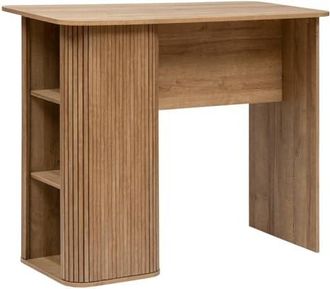 Atmosphera Atmosphera Créateur dIntérieur - Table à Manger Bar Colva - 3 Compartiments de Rangement - Table Haute Effet Chêne - L120cm x H102cm