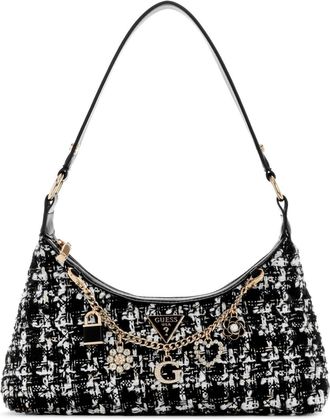 Guess Everlee Top Zip Shoulder Bag Black Multi