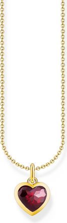 Thomas Sabo Thomas Sabo Kette mit dunkelrotem Herz-Anhänger vergoldetes Silber KE2268-414-10