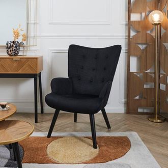 The Home Deco Factory The Home Deco Factory - Fauteuil De Salon Giulia Noir - Home Deco Factory
