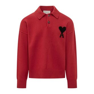 Ami Homme, Tops, Rouge, Taille: XS Polo Ami de Coeur