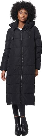 Marikoo Damen Winterjacke Steppmantel lang gesteppter Mantel Winter Parka Jacke warm B985 [B985-Nadeshik-Schwarz-Gr.XXL]