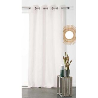 HOME MAISON Rideau tamisant et naturel en 100% lin Blanc 145x260 cm