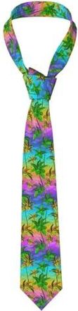 Generic Cravate Pour Hommes Palm Hawaii Neon Fashion Green Classique Tie Formelle Cravate Pour Affaires Mariage Travail