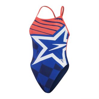 Speedo Placement Badeanzug f&uuml;r Damen (Blau)