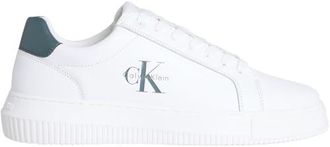 Calvin Klein Baskets Homme Chunky Mono en Cuir, Multicolore (Bright White/Seaside Aqua), 43